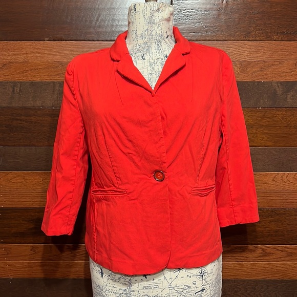 Roz & Ali | Jackets & Coats | Roz Ali Cloverleaf Lapel Long Sleeve Red ...